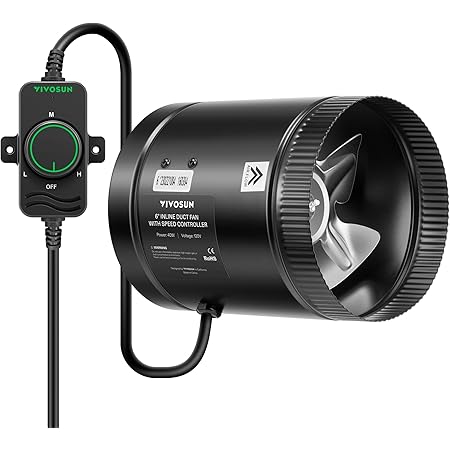 Amazon.com: MicroMall Quiet 6” Inline Duct Fan with 0-100% Variable Speed Controller ...