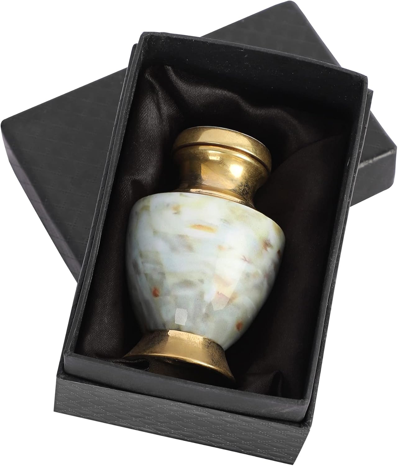 HANDTECHINDIA Cremation Urn Memorial Container Jar Pot Brass Small ...