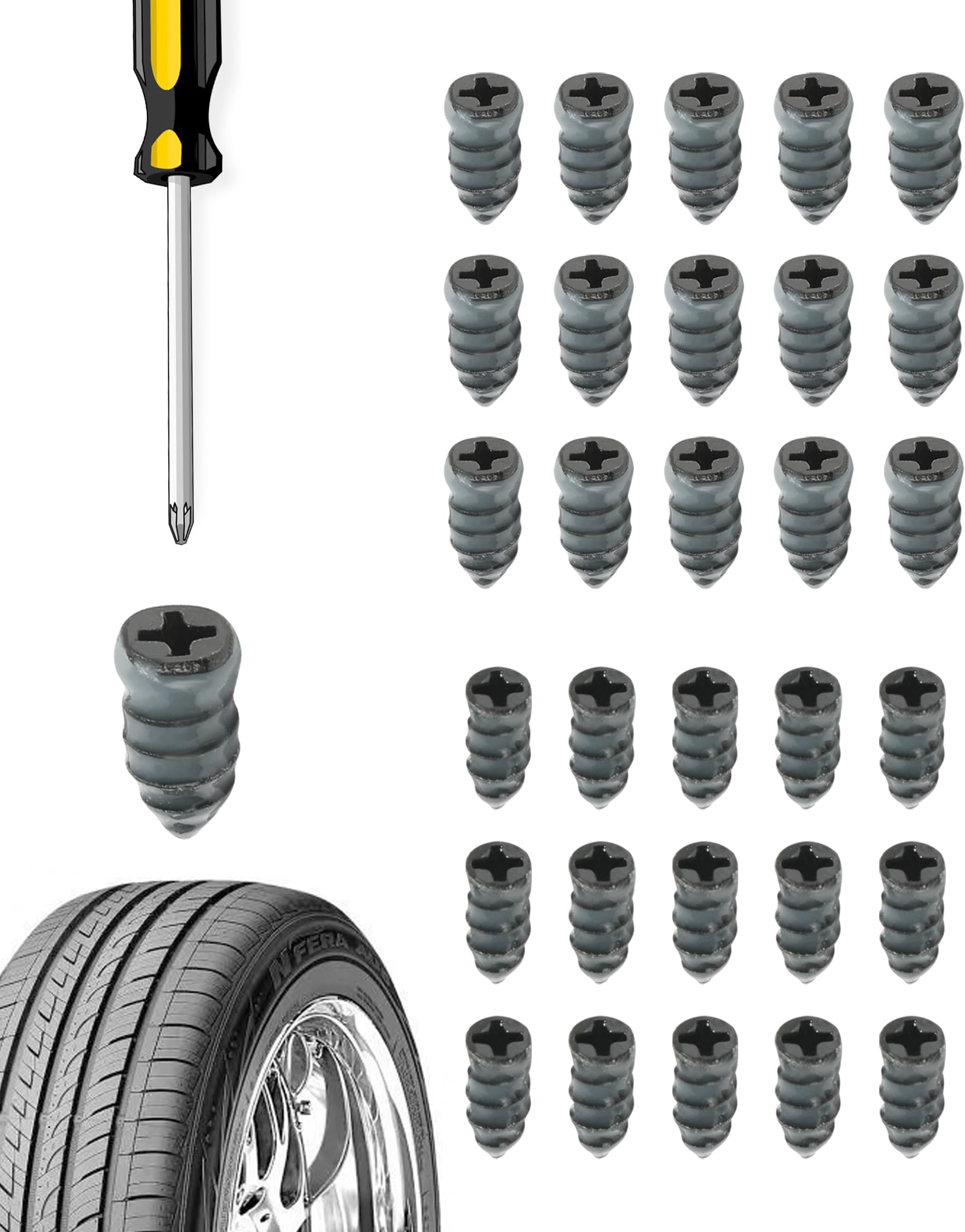 Amazon.com: UBOG 30PCS Tire Plug Kit,Car Accessories Tire Plugs,Tire ...