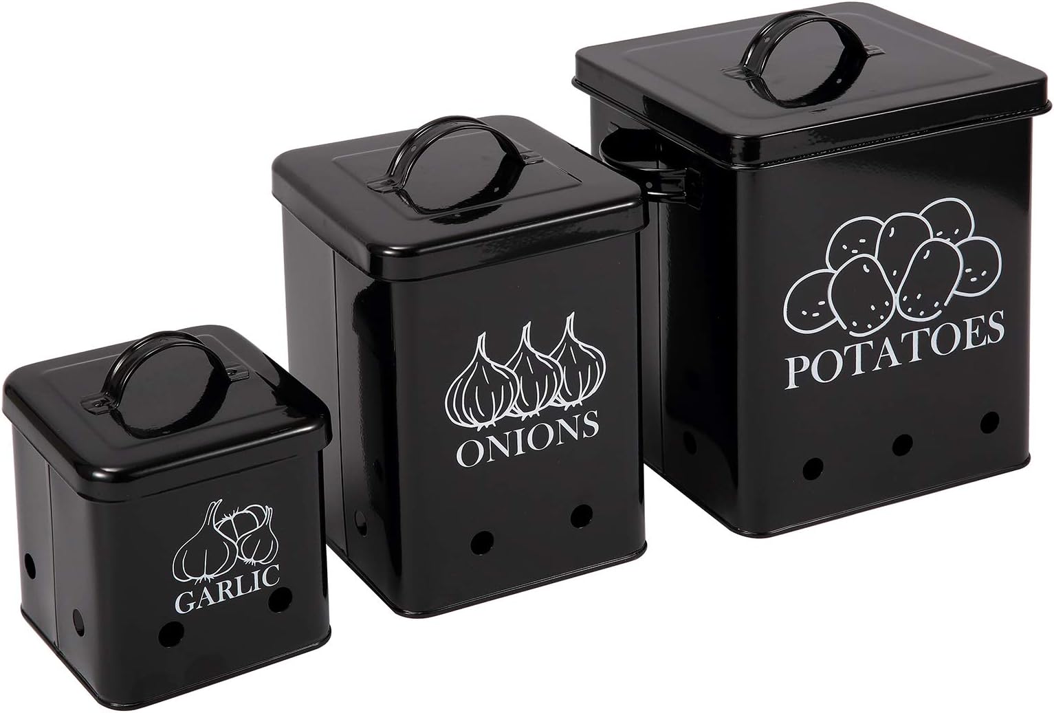 Amazon.com: Kitchlab Set of 2 Potato and Onion Storage Bin - Matte ...