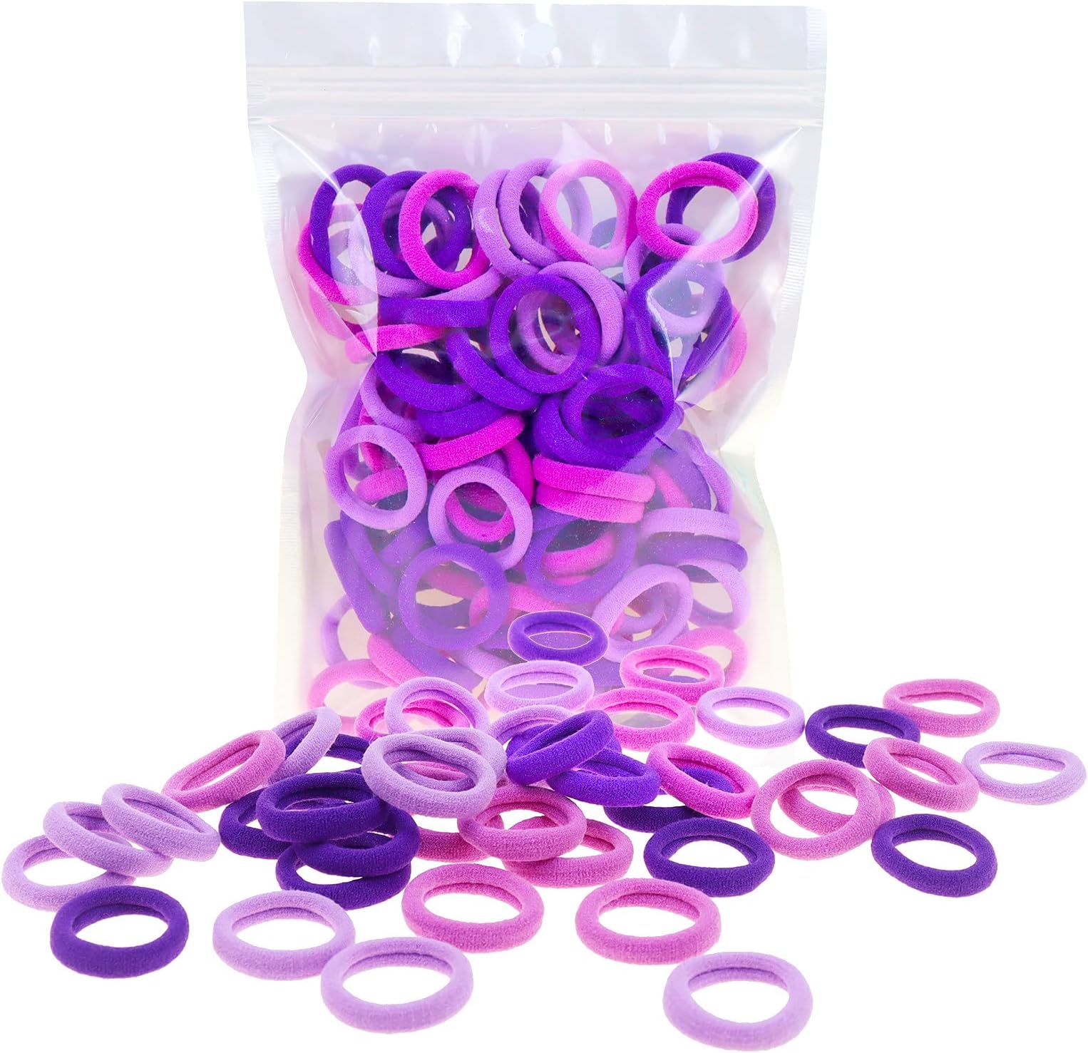 Amazon.com : 100 Pack Purple colorful Nylon Small Elastics Hair ties ...