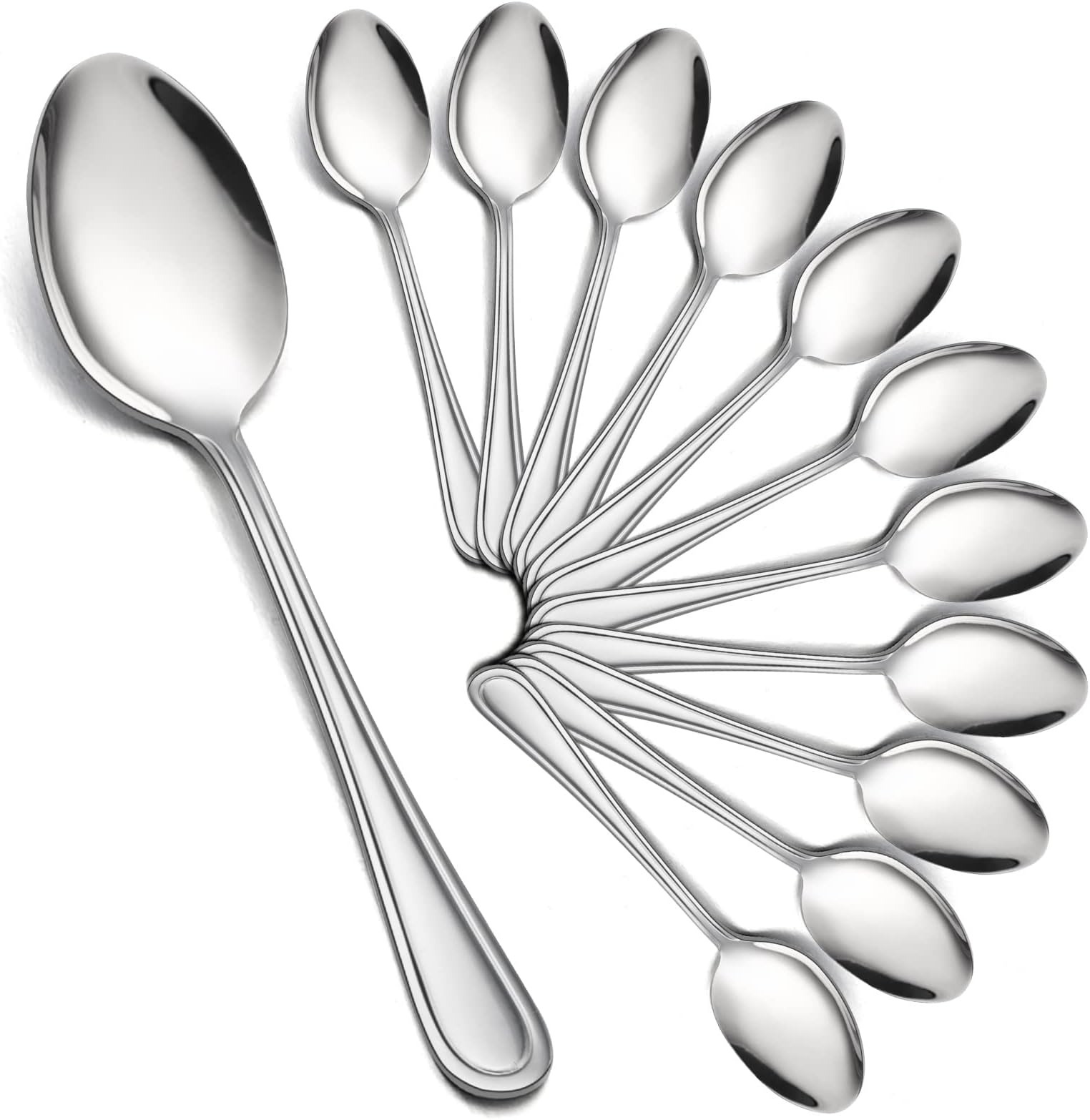 HaWare Teaspoons Set of 12, Small Stainless Steel Hammered Dessert ...