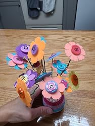 Amazon.com: Klever Kits Button Flower Craft with 2 Vases - Make Your ...