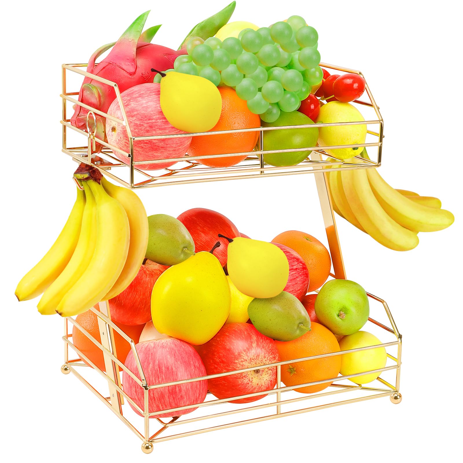 Amazon.com: Livabber Fruit Basket for Kitchen, Metal Fruit Vegetable ...