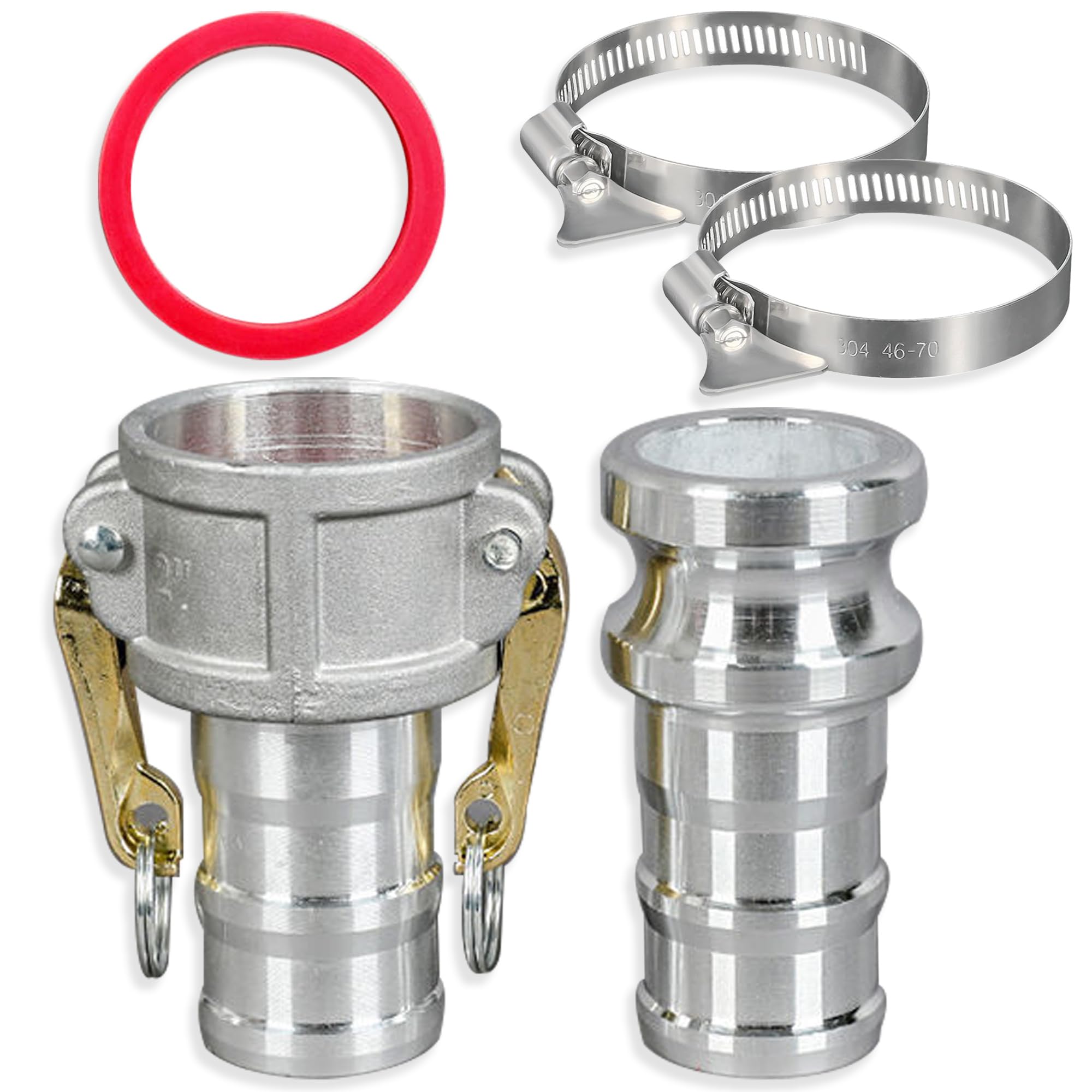 Amazon.com: Terixe 2 Inch Camlock Fittings C&E - Aluminum Cam and ...