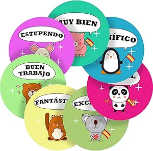 Charming Animals Spanish Lessons Reward Sticker Labels Children Parent ...