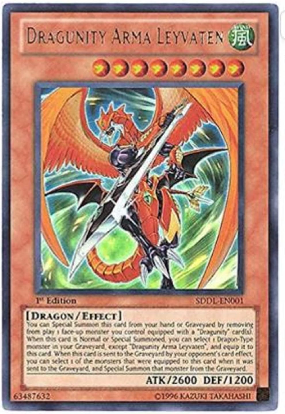 Amazon.com: yugioh - Dragunity Arma Leyvaten SDDL-EN001 1st Edition ...