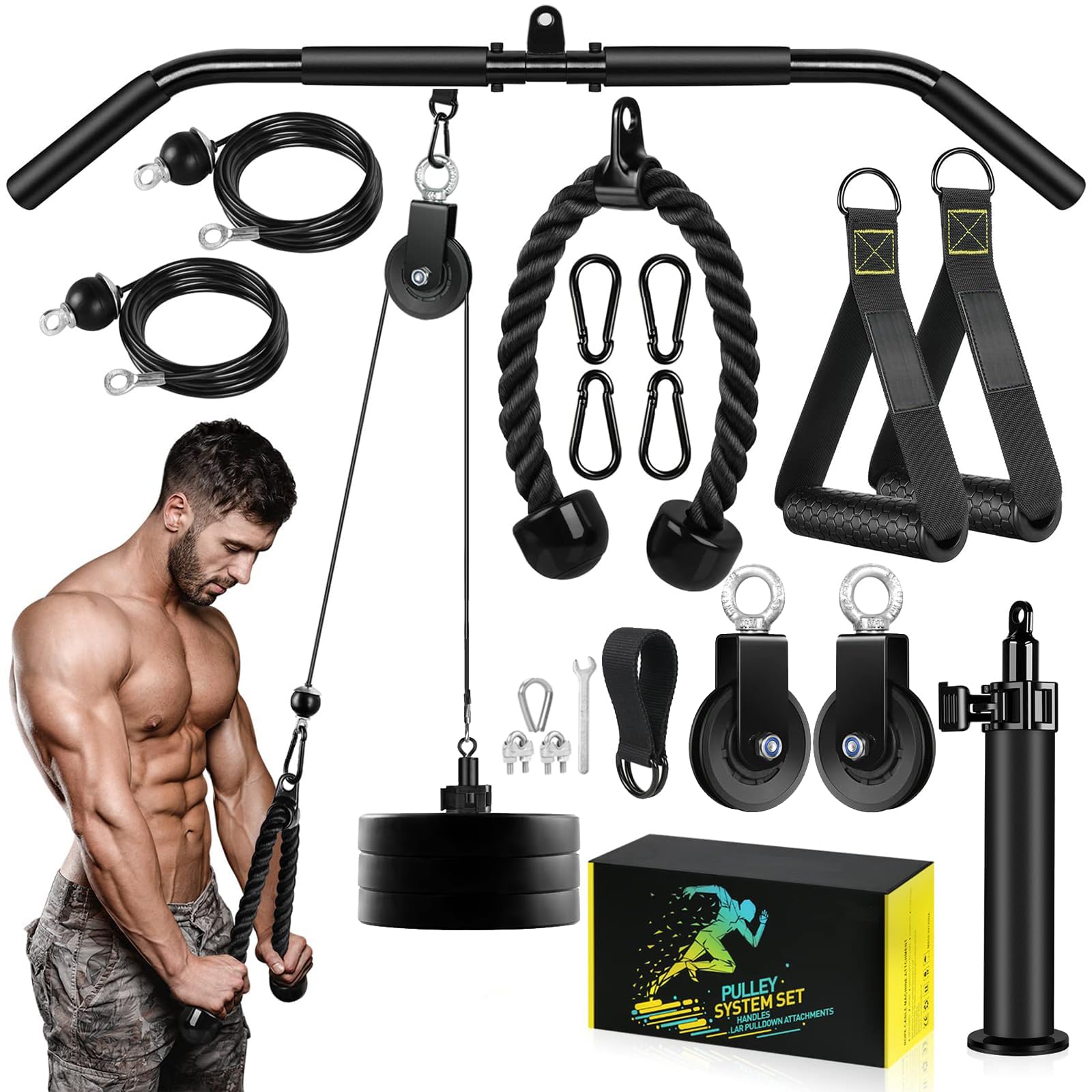 Snapklik.com : RENRANRING Weight Cable Pulley System Gym, Upgraded ...