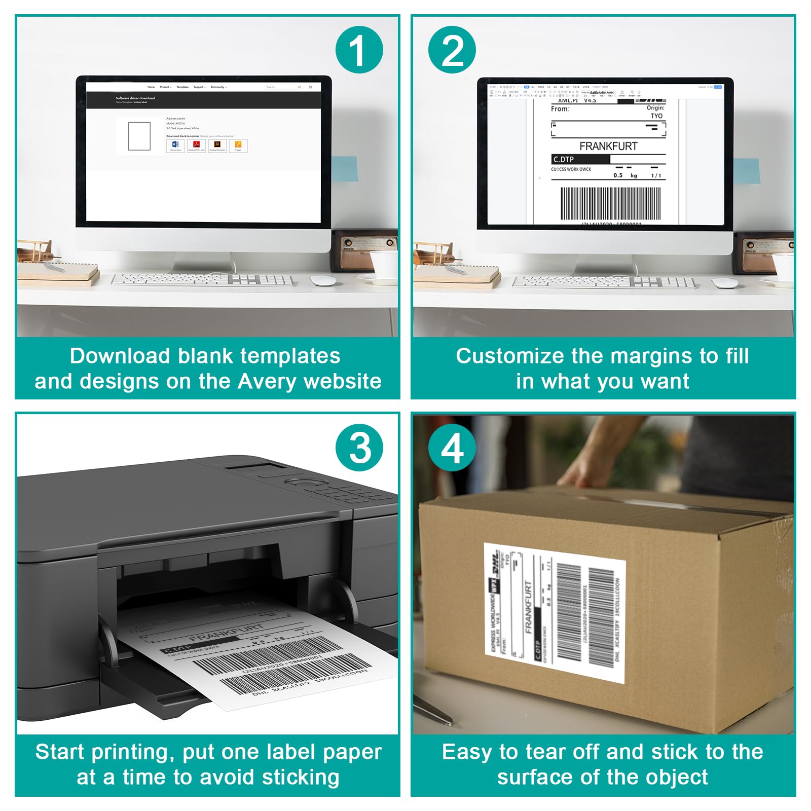 Snapklik.com : Colemoly 85x11 Inch Premium Address Labels - 250 Sheets ...