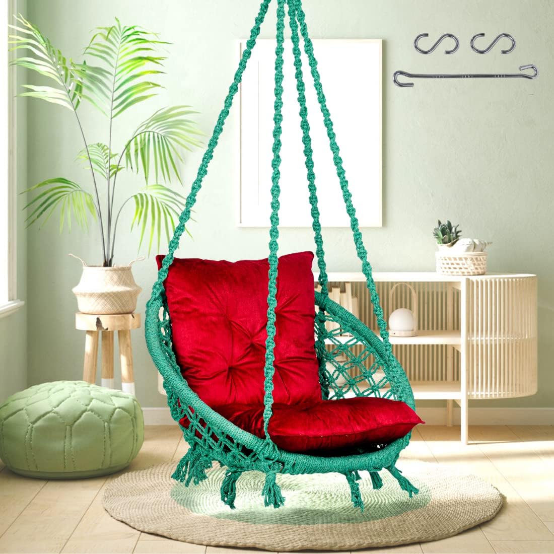Patiofy Round Cotton Home Swing for Adults & Kids | Hammock Hanging ...
