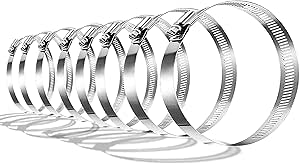 GLIDESTORE 8Pcs 12 Inch Hose Clamps Stainless Steel (Adjustable 11.4 ...