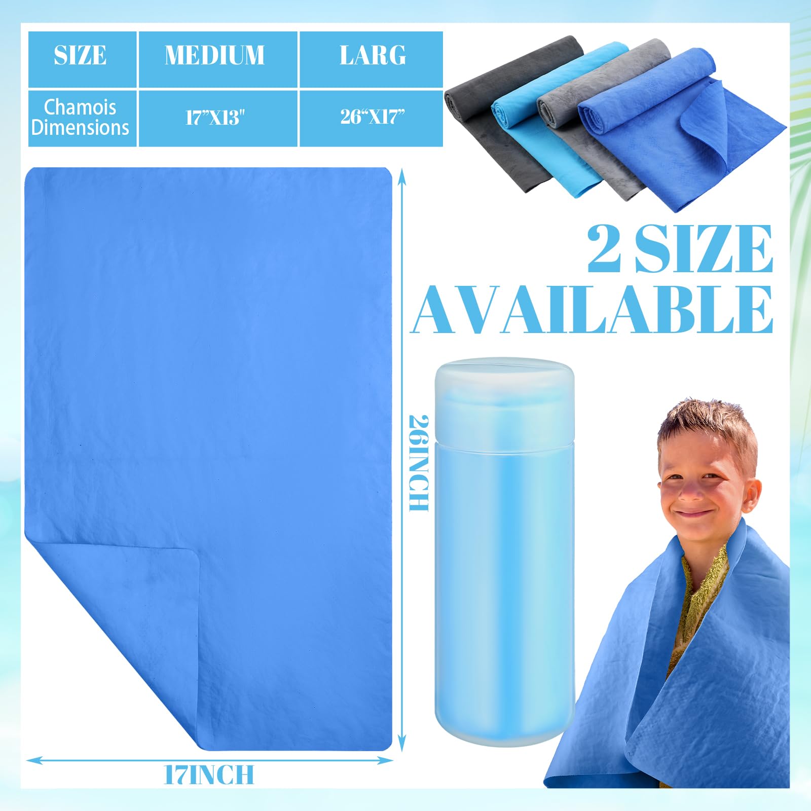 4 Pcs Swim Chamois Towel Swim Towel Shammy Towel Swimming Towel Sports ...