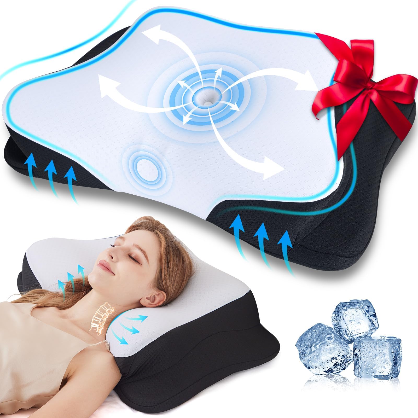 Amazon.com: cooloo8 Cervical Neck Pillow,Contour Pillow,Cooling Neck ...