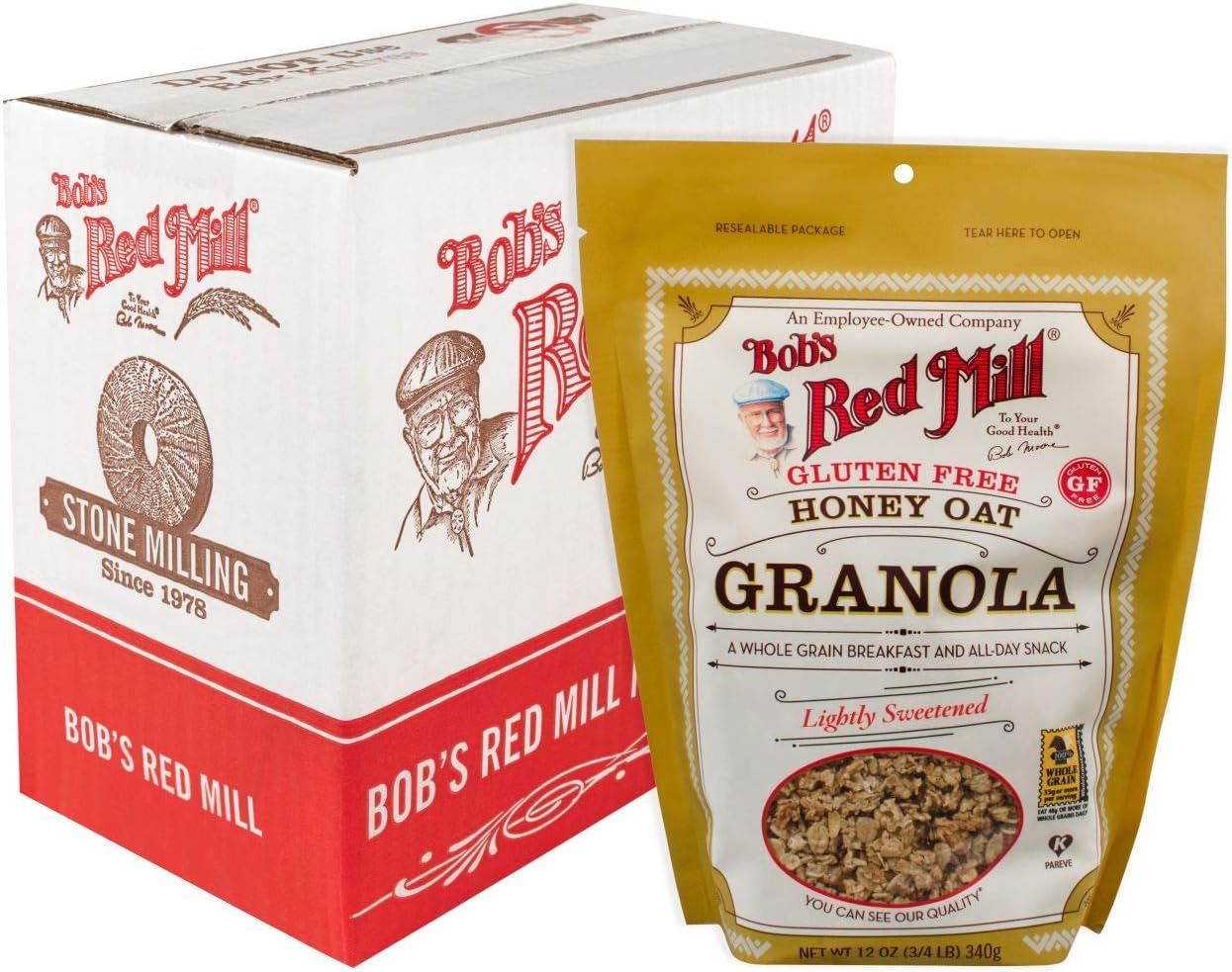 Amazon.com: Bob's Red Mill Gluten Free Honey Oat Granola, 12-ounce ...
