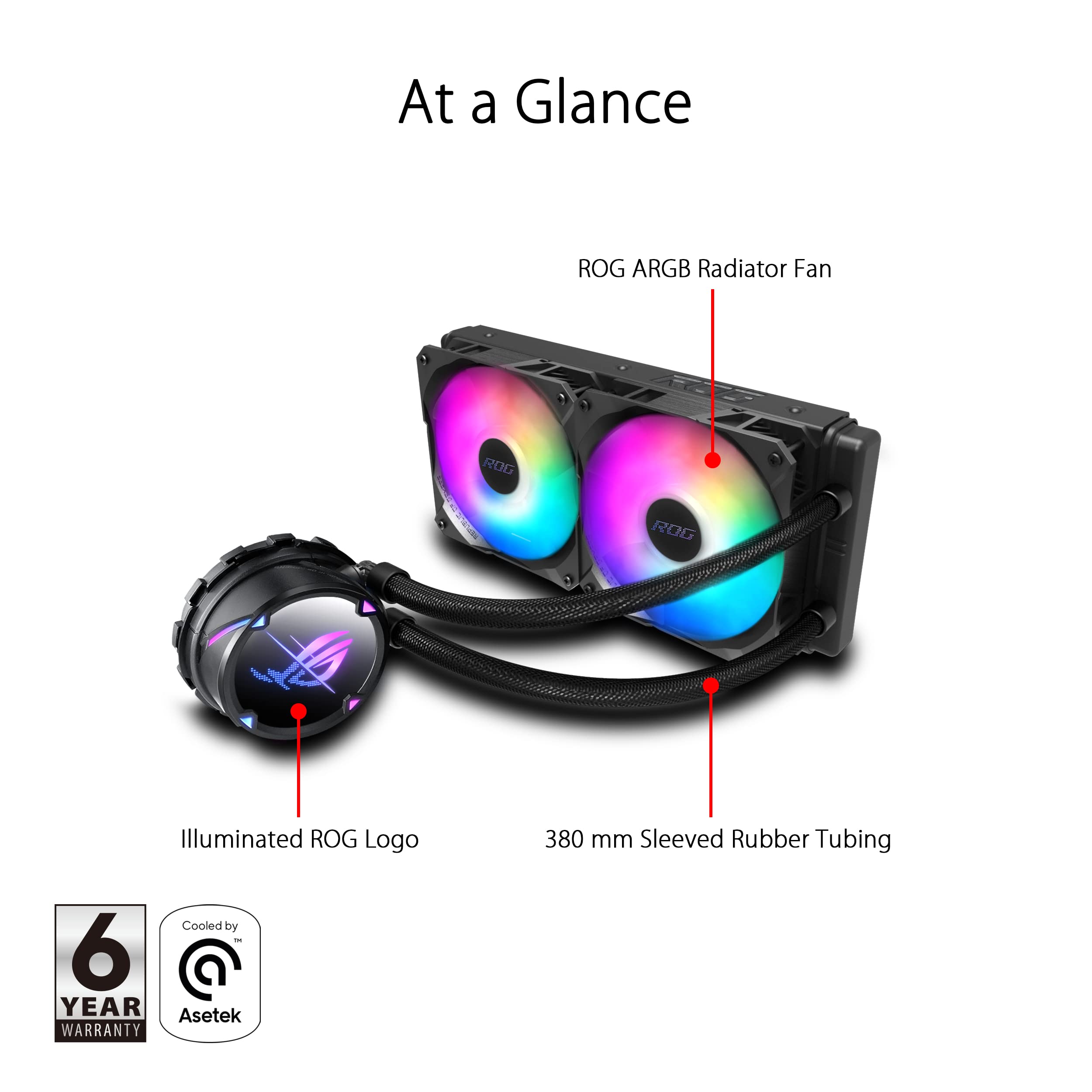 ASUS ROG Strix LC II 240 ARGB All-in-one AIO Liquid CPU Cooler 240mm ...