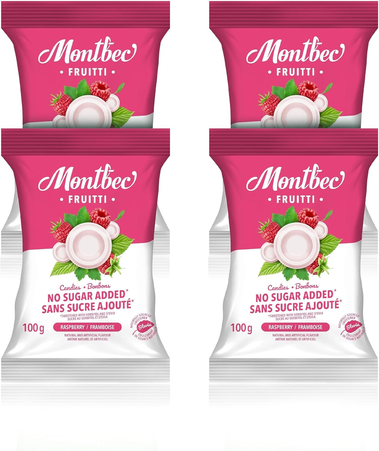Sugar Free Rasberry Candies (4-Pack) Sorbitol & Stevia Sweetened, Tooth ...
