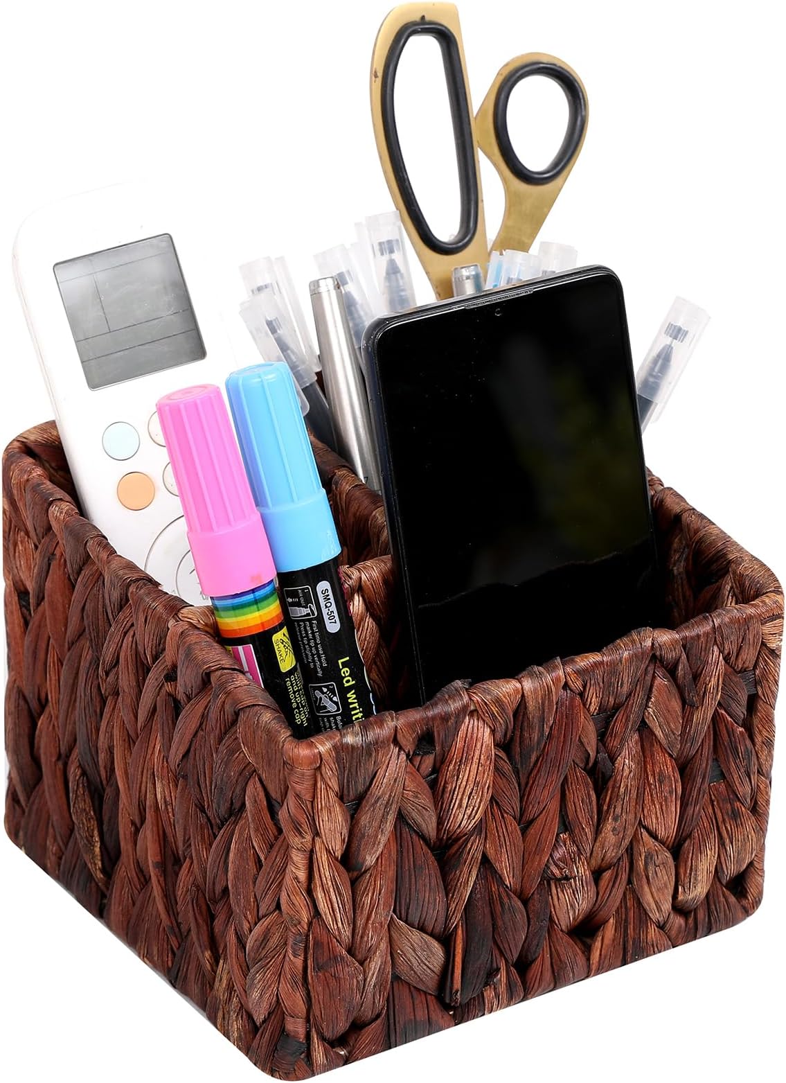 Amazon.com: BTSKY 3 Slots Natural Woven Remote Control Holder for Desk ...