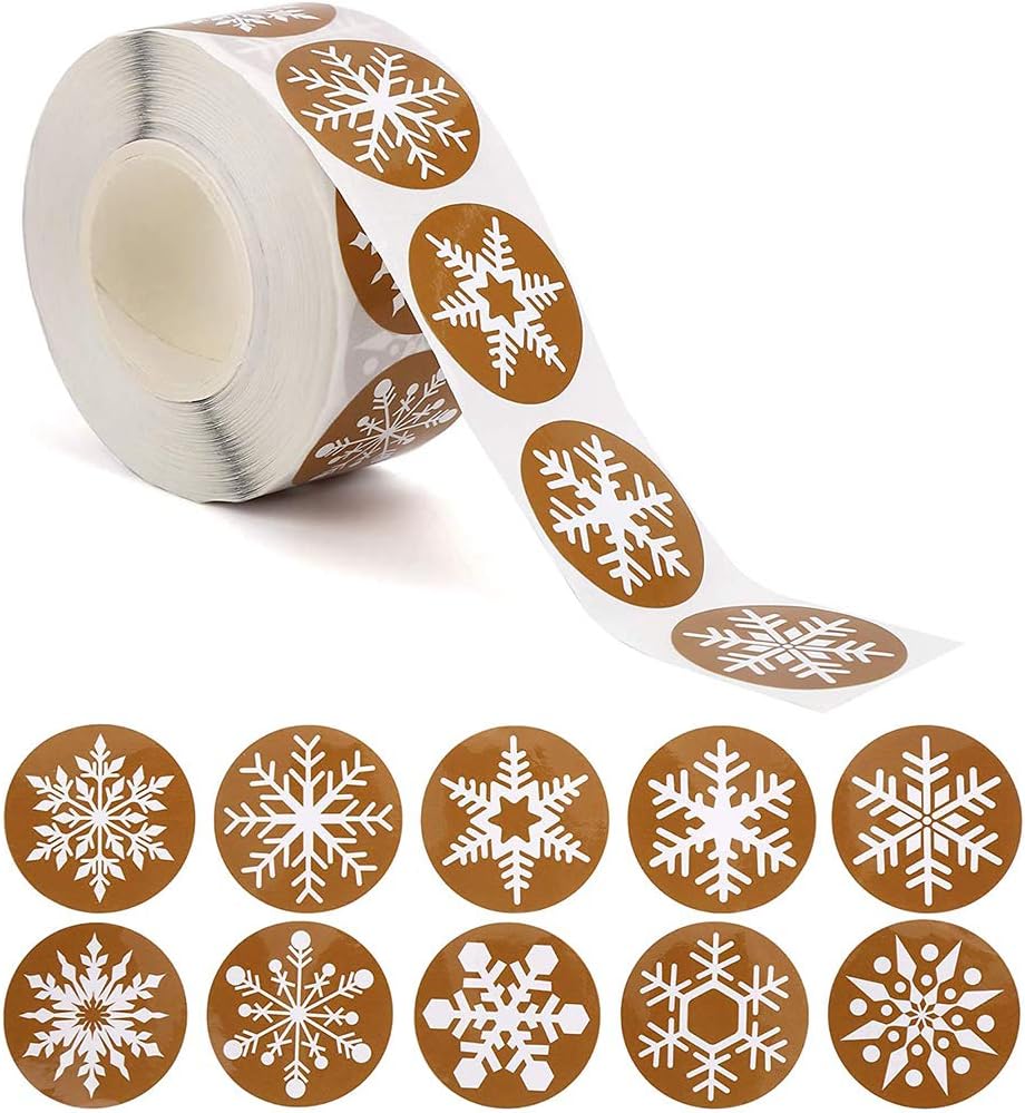 Amazon.com: CCINEE Snowflake Stickers,Self Adhesive Snow Round Stickers ...