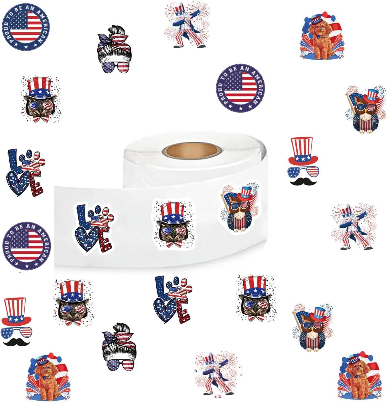 Amazon.com: 500Pcs Patriotic America Stickers, Cool 1 Inch Labels with ...