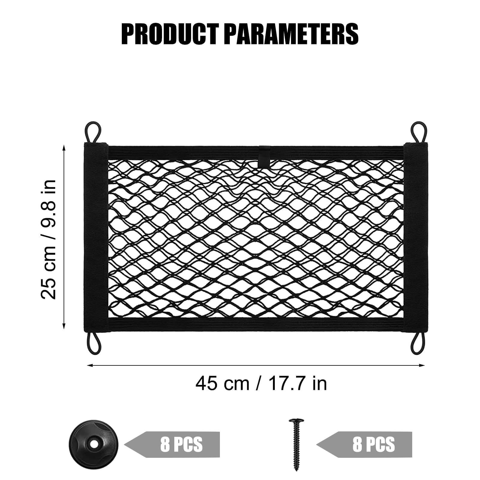 Snapklik.com : 2 Pack Car Storage Net, 17.7x9.8 Inch Cargo Net Pocket ...