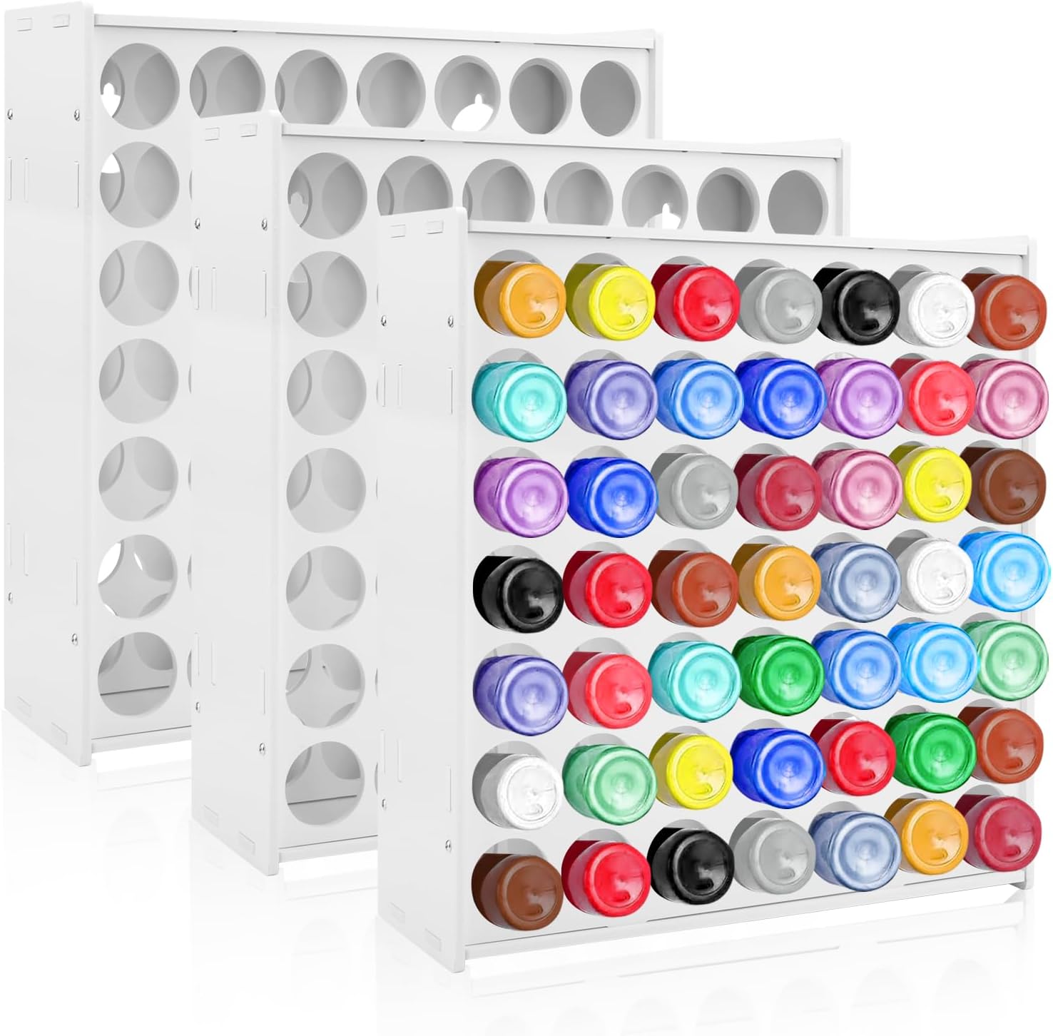 Amazon.com: YhoBuy 3Pcs 49 Holes Craft Paint Storage-Paint Rack ...