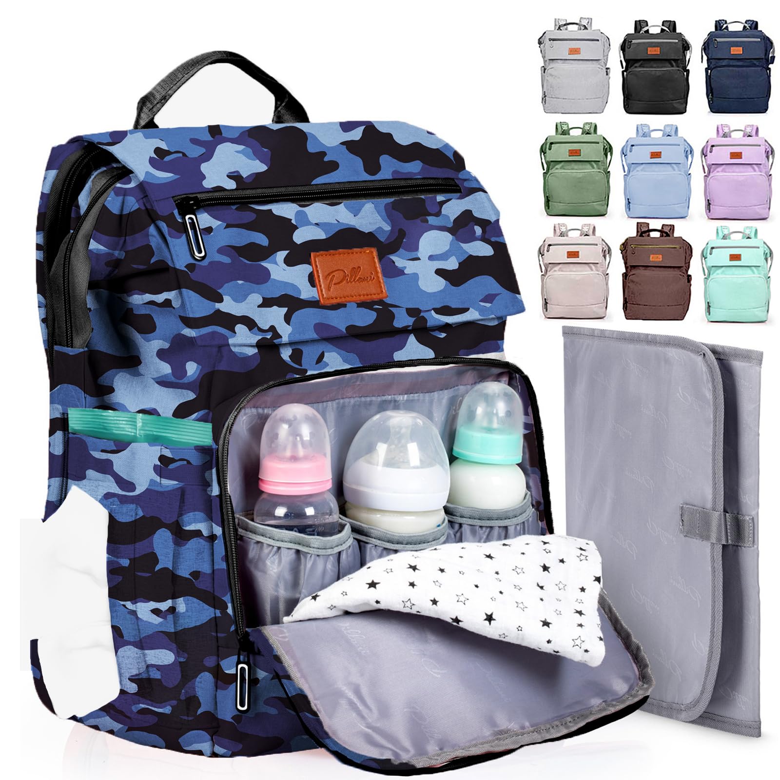 Amazon.com: PILLANI Baby Diaper Bag Backpack - Baby Bag for Boys ...