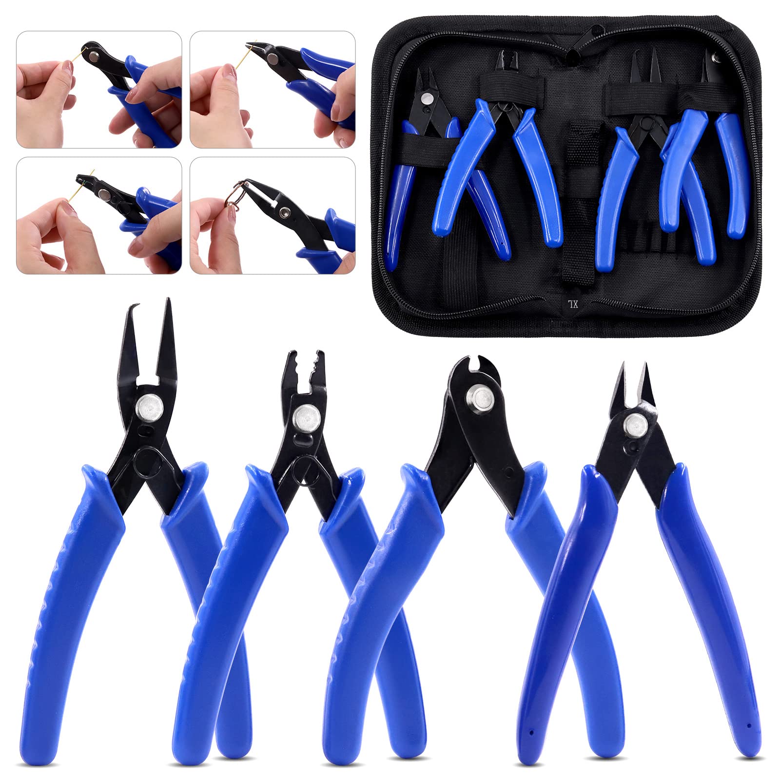 Glarks 5Pcs Jewelry Pliers Tool Set Including Split Ring Pliers Jewelry ...