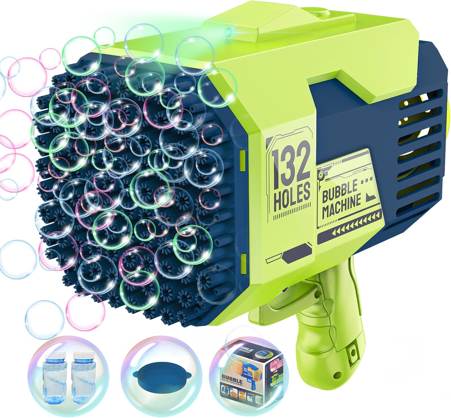 Amazon.com: PUYOLF Bazooka Bubble Gun,Bubble Machine with 132-Hole and ...