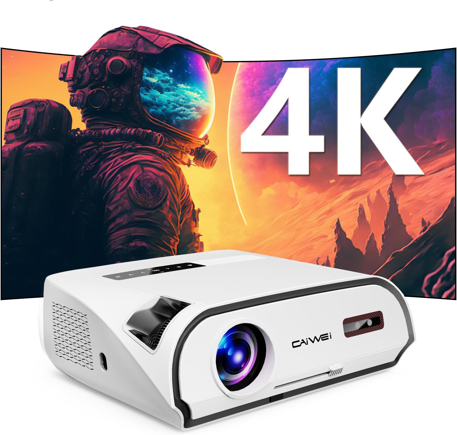 Ultra HD 4K Projector with WiFi Bluetooth Apps, LED Smart TV Projectors ...