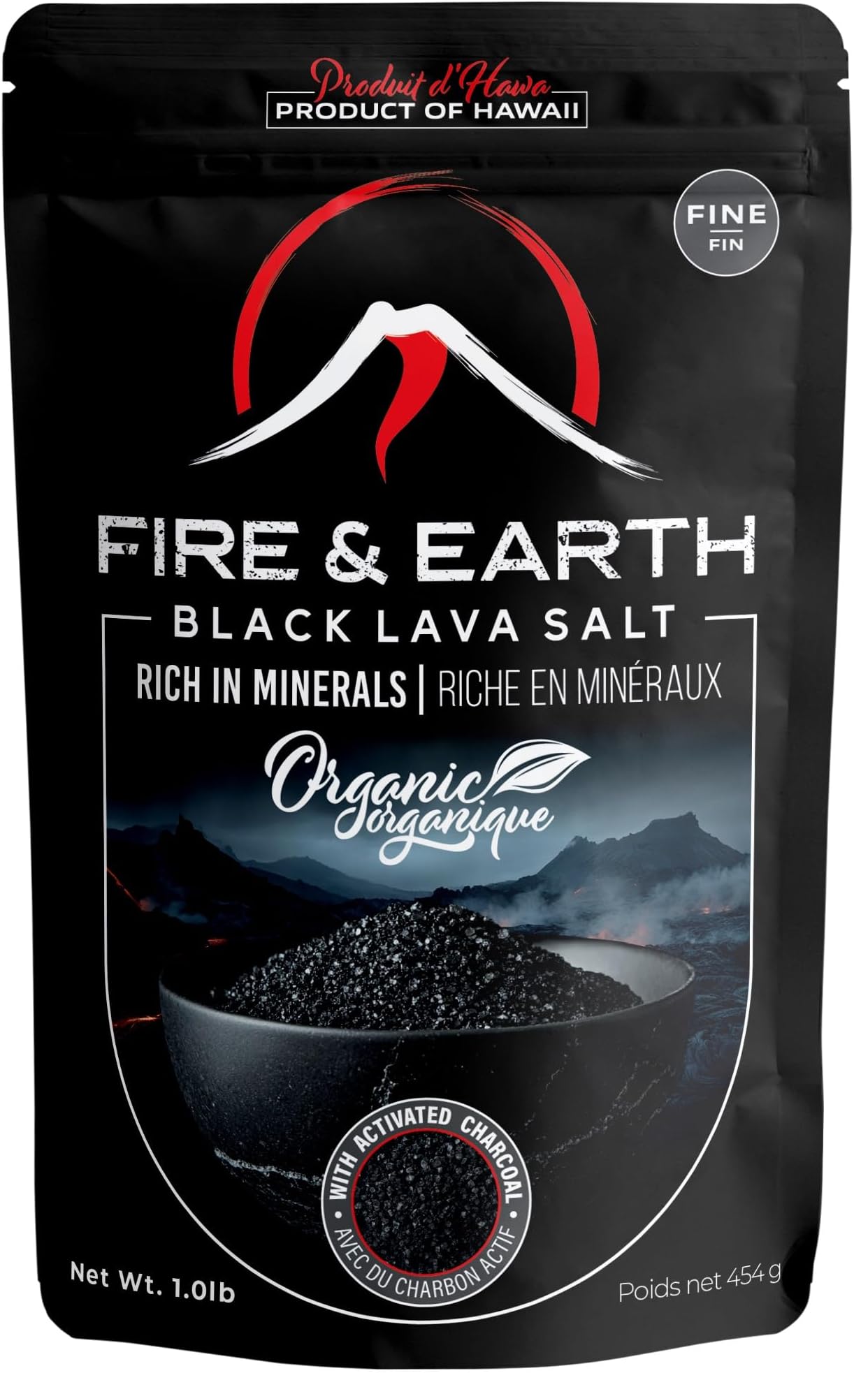 Amazon.com : Fire & Earth - Organic Black Lava Salt - 1.0lb - Hawaiian ...