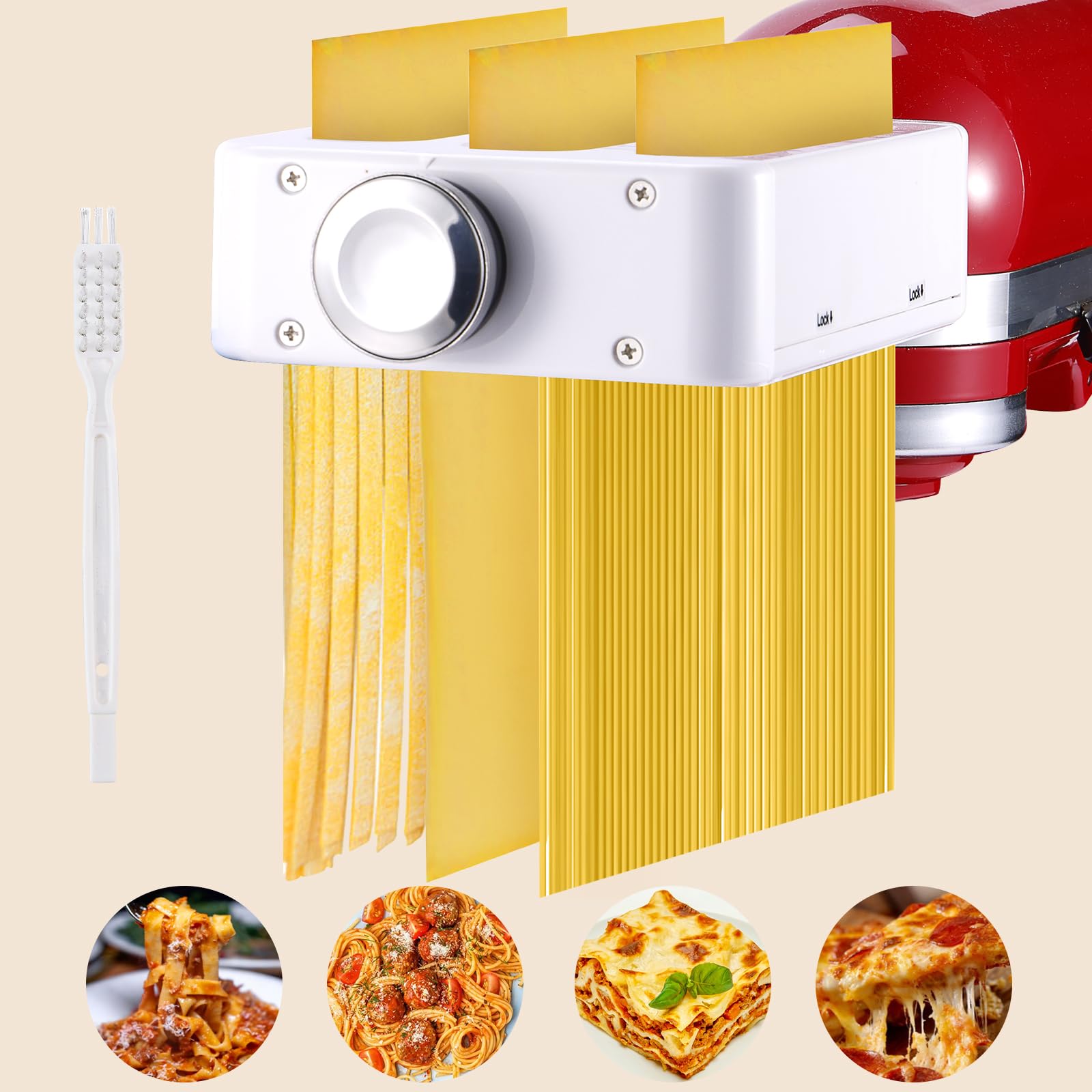 Amazon.com: 3-in-1 Pasta Maker Attachment for KitchenAid Stand Mixer ...