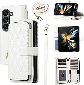 Amazon.com: Furiet Argyle Wallet Case for Samsung Galaxy Z Fold 6 5G 2024 with Wrist Strap ...