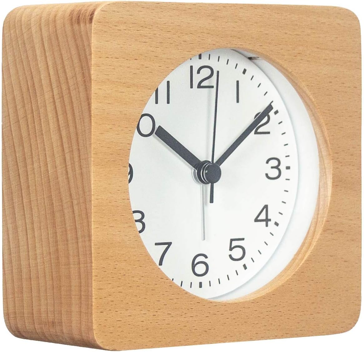 Amazon.com: Artinova Wooden Alarm Clock, Classic Square Outlook, Wooden ...