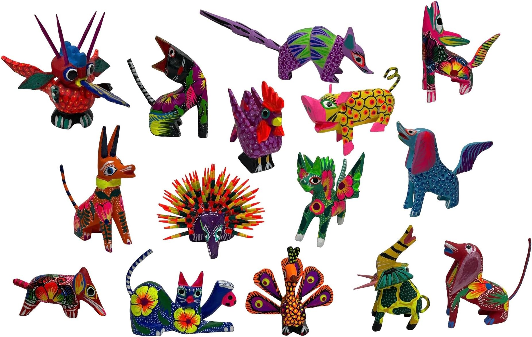 Amazon.com: ALKIMIA INC Mexican Alebrije Cat Figurine Wood Carving ...