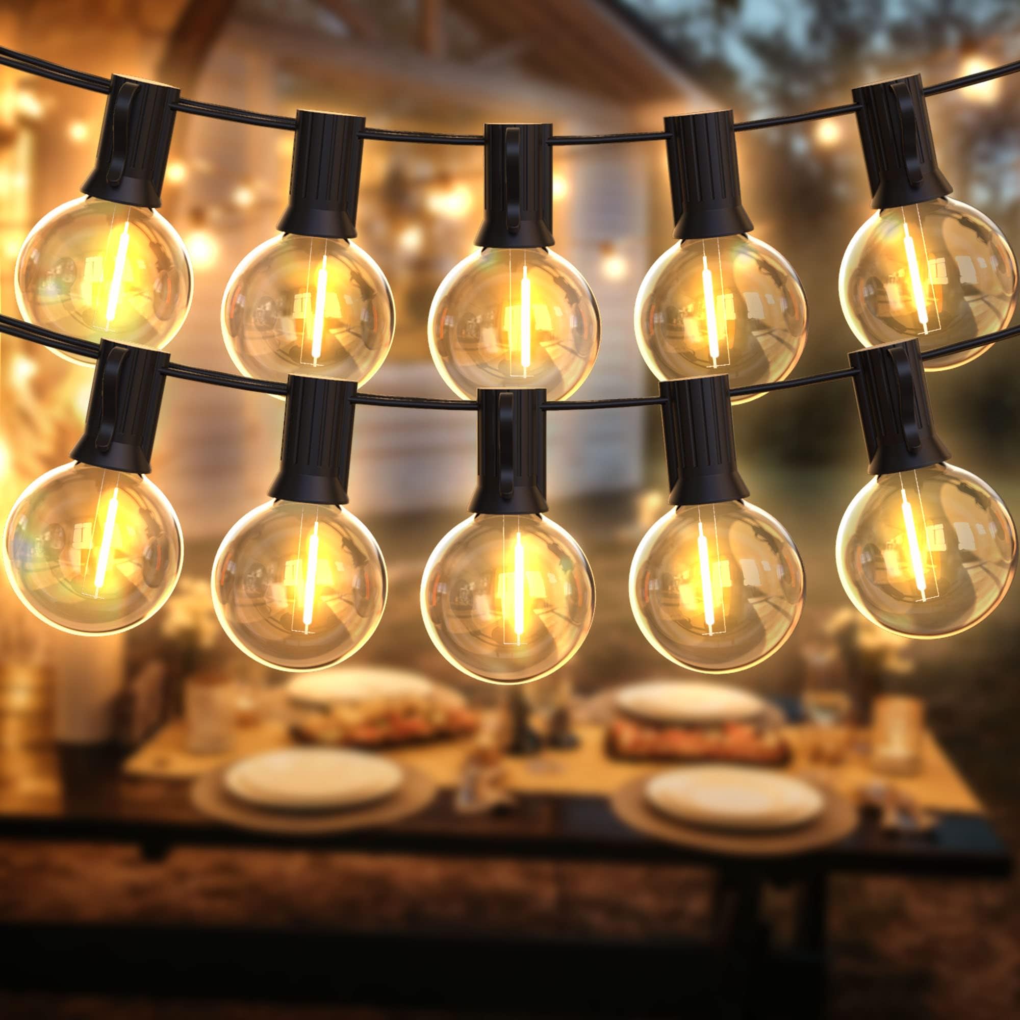 AVANLO LED Outdoor String Lights, 50FT Garden String Lights Mains ...