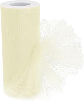 Ribreeze Ivory Tulle Fabric Roll - 6 Inch x 25 yards Tulle Mesh for ...