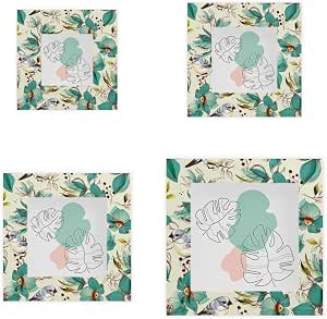 Amazon.com - 6X6 Square Picture Frame Teal Flower Bird Leaf Hanging ...