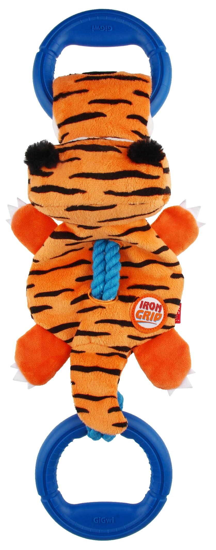Snapklik.com : GiGwi Iron Grip Tiger Plush Tug Dog Toy