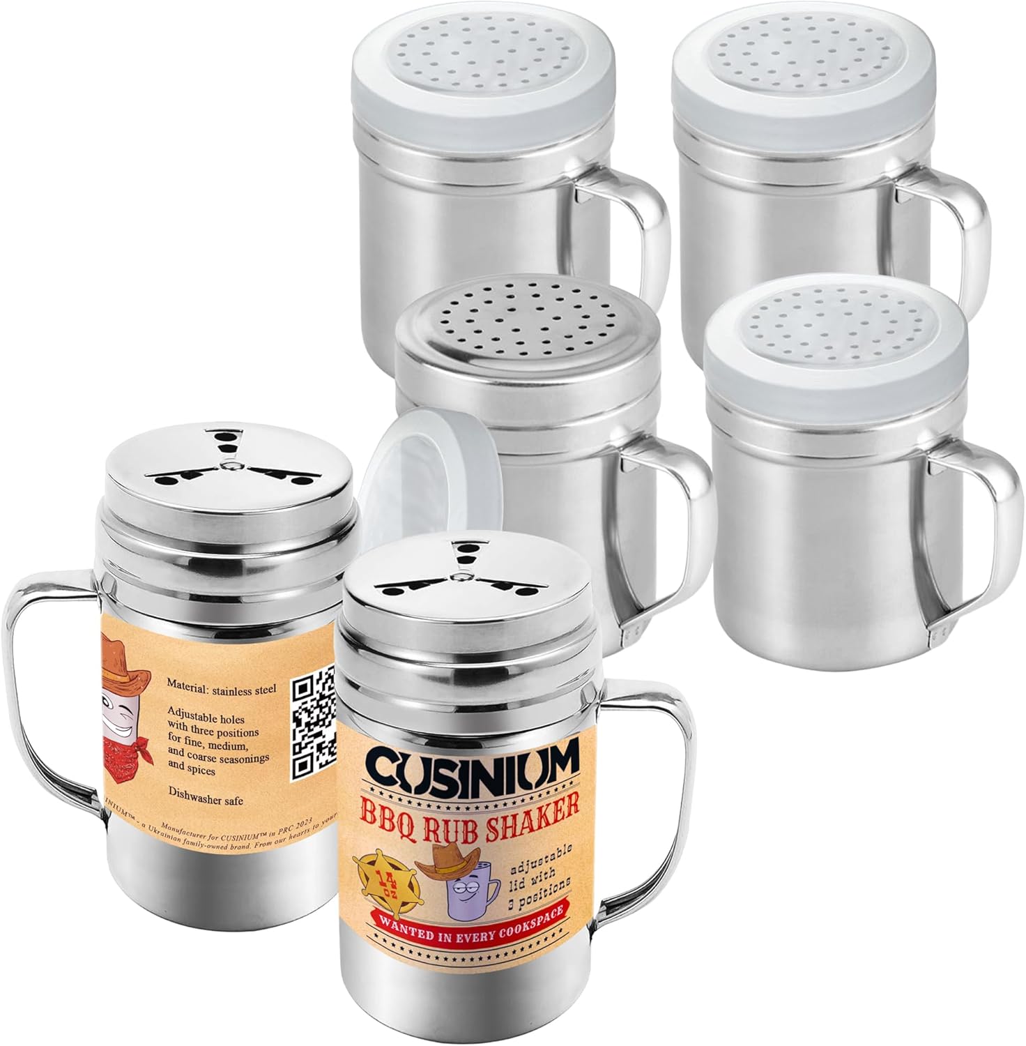 Amazon.com: [2-pack] 14oz BBQ Dry Rub Shakers with Adjustable Fan-Style ...