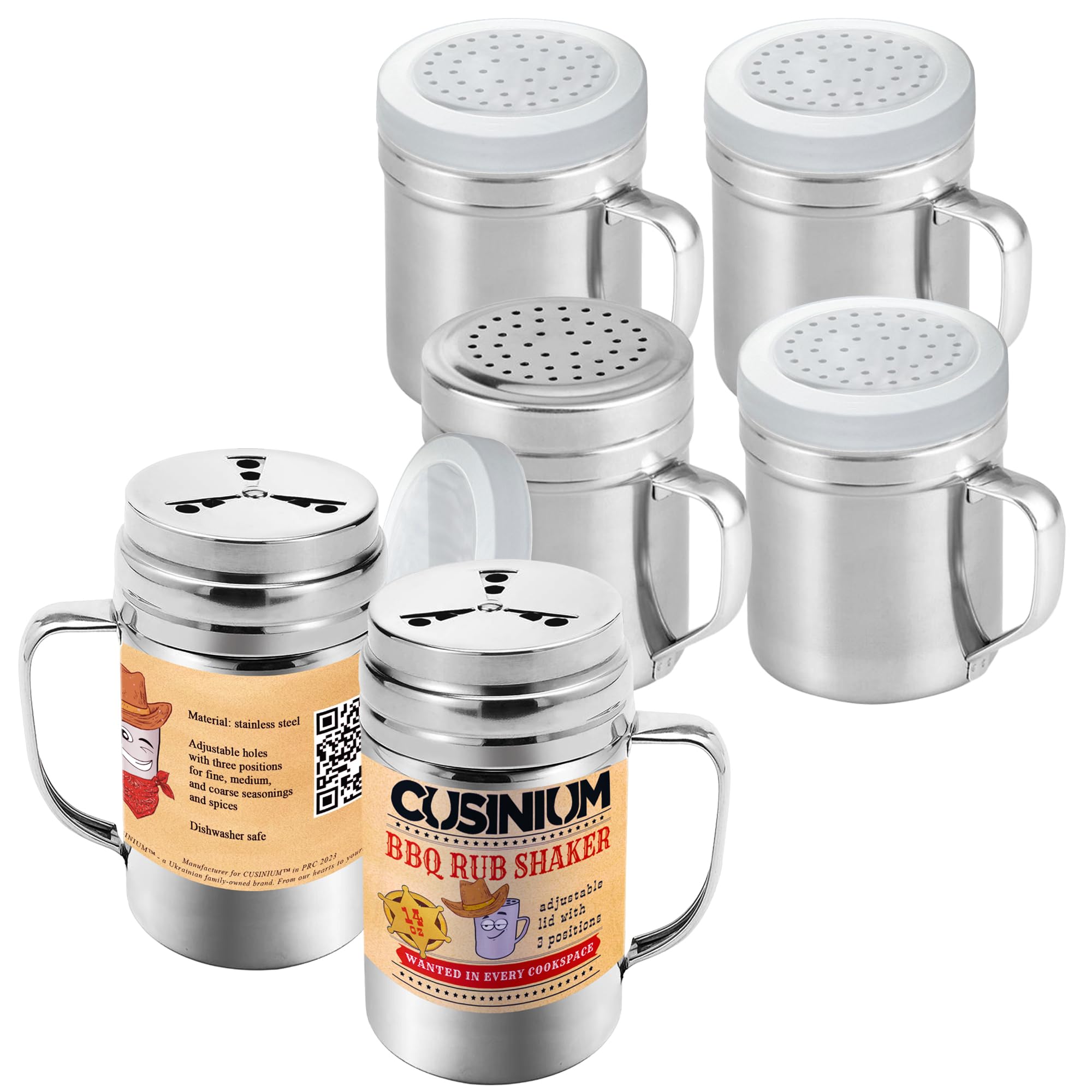 Amazon.com: [2-pack] 14oz BBQ Dry Rub Shakers with Adjustable Fan-Style ...