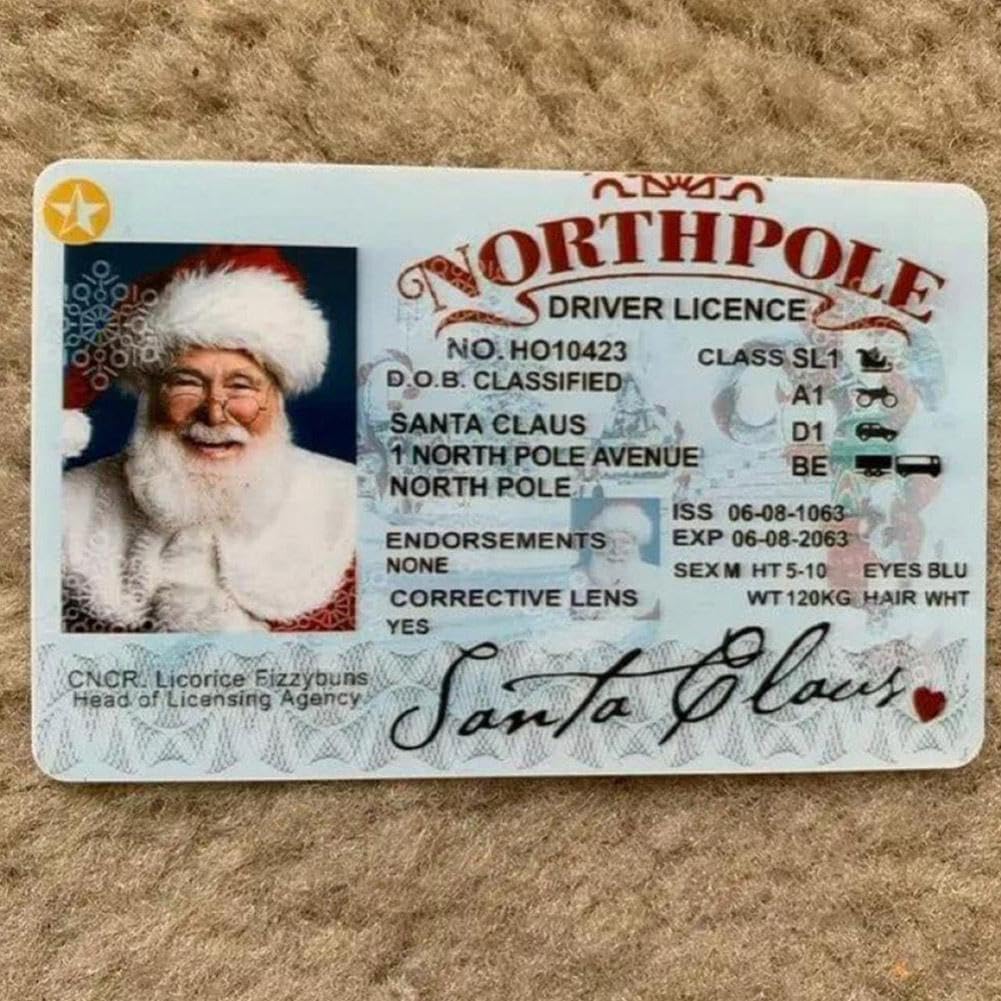 Amazon.com: Santa Claus Lost Drivers License Christmas Decorations ...