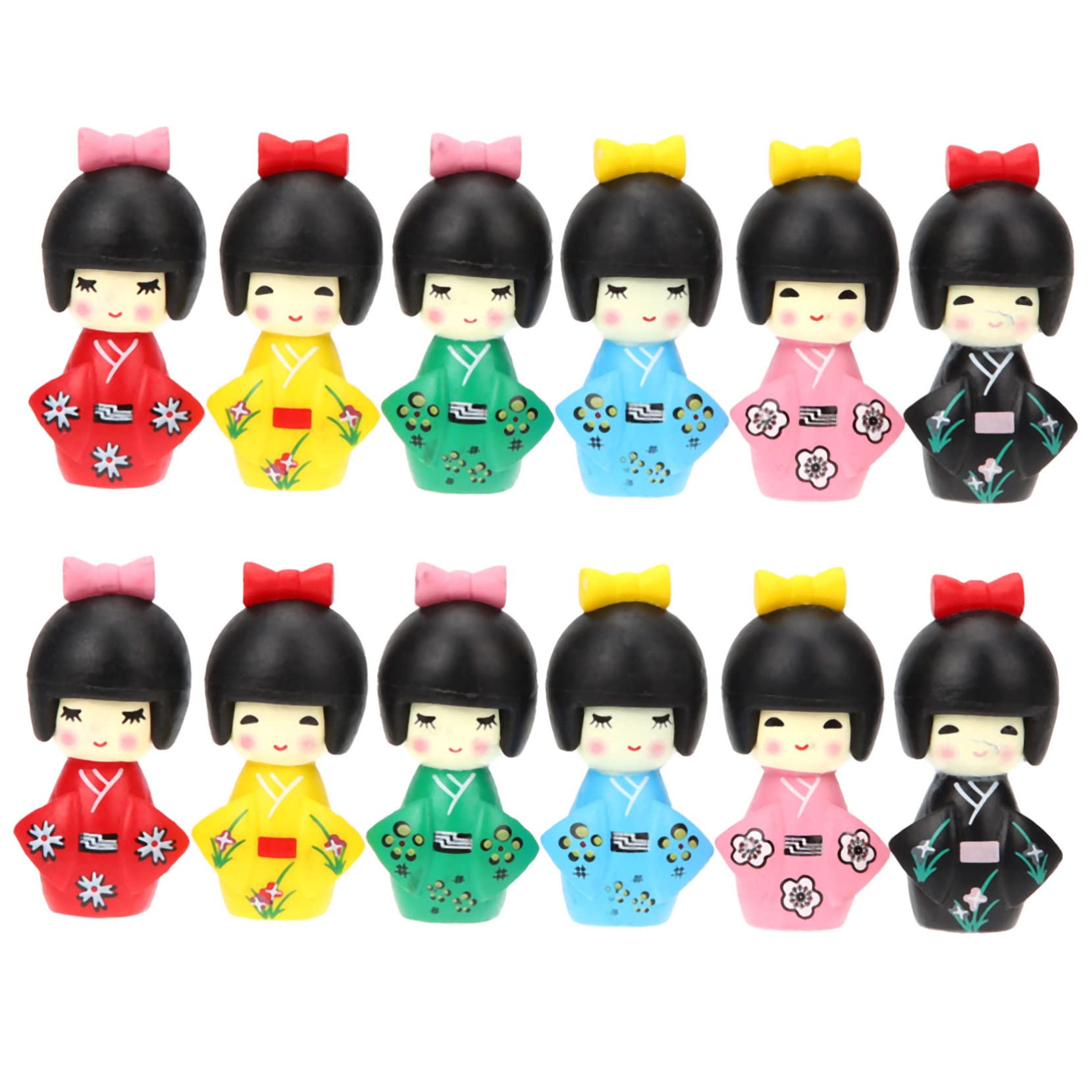 Amazon.com: ABOOFAN 12pcs Japanese Kimono Dolls Mini Kokeshi Dolls ...