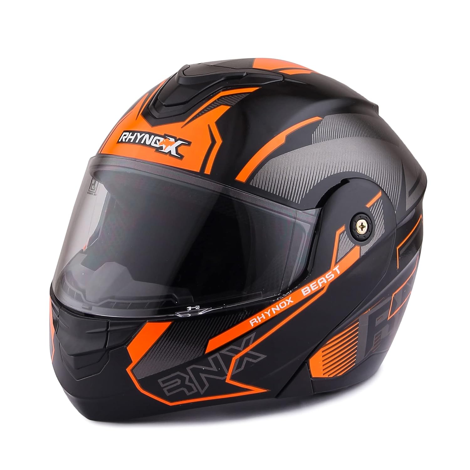 Rhynox RNX-Beast PRO ISI Certified Flip-Up Helmet - Orange : Amazon.in ...