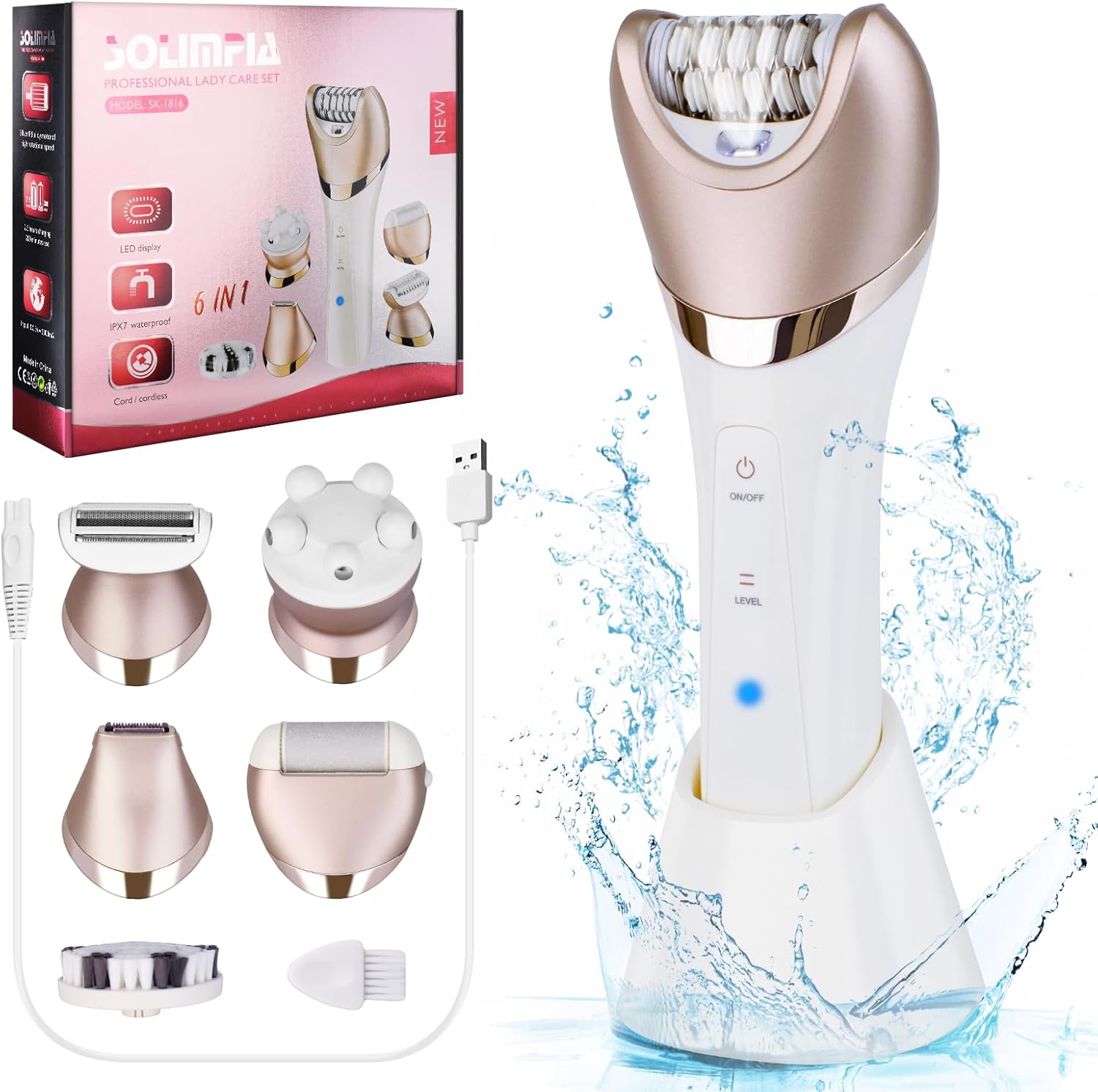 Amazon.com: Electric Razor for Women, 6 in 1 Painless Wet & Dry Women ...