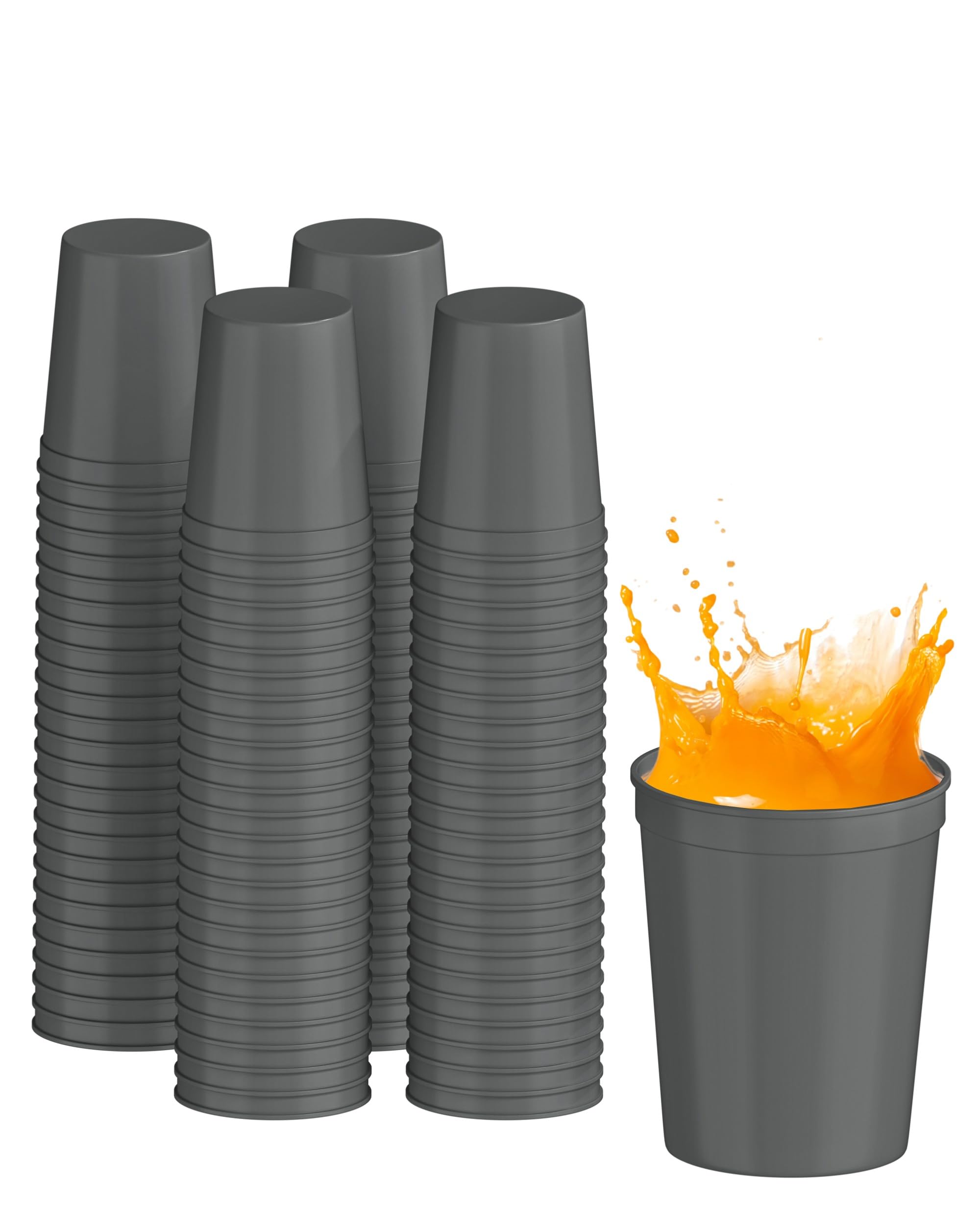 Snapklik.com : PartyPrints 16 Oz Reusable Blank Plastic Cups, Pack Of 100