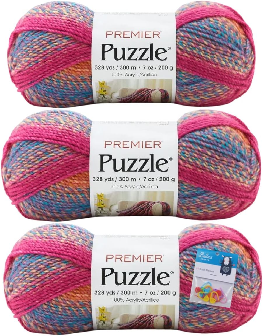 Amazon.com: Premier Yarns Puzzle Yarn 7 Ounce Skeins 5 Bulky Chunky ...