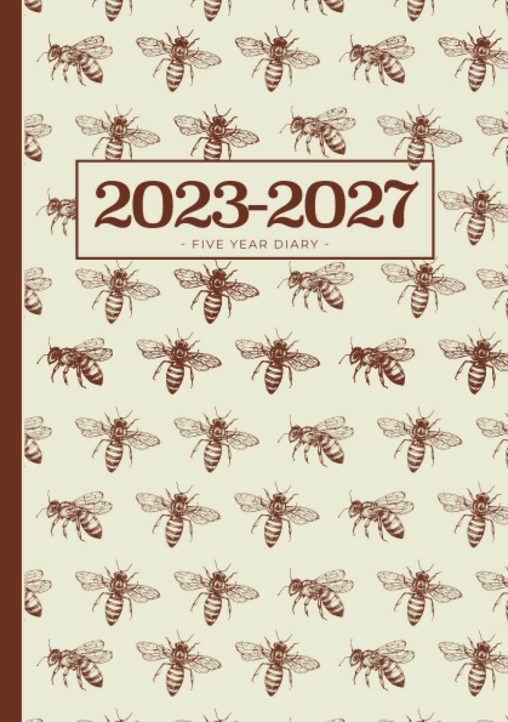 Amazon.com: 2023-2027 A5 Five Year Diary | Classic Bumble Bees on Cream ...