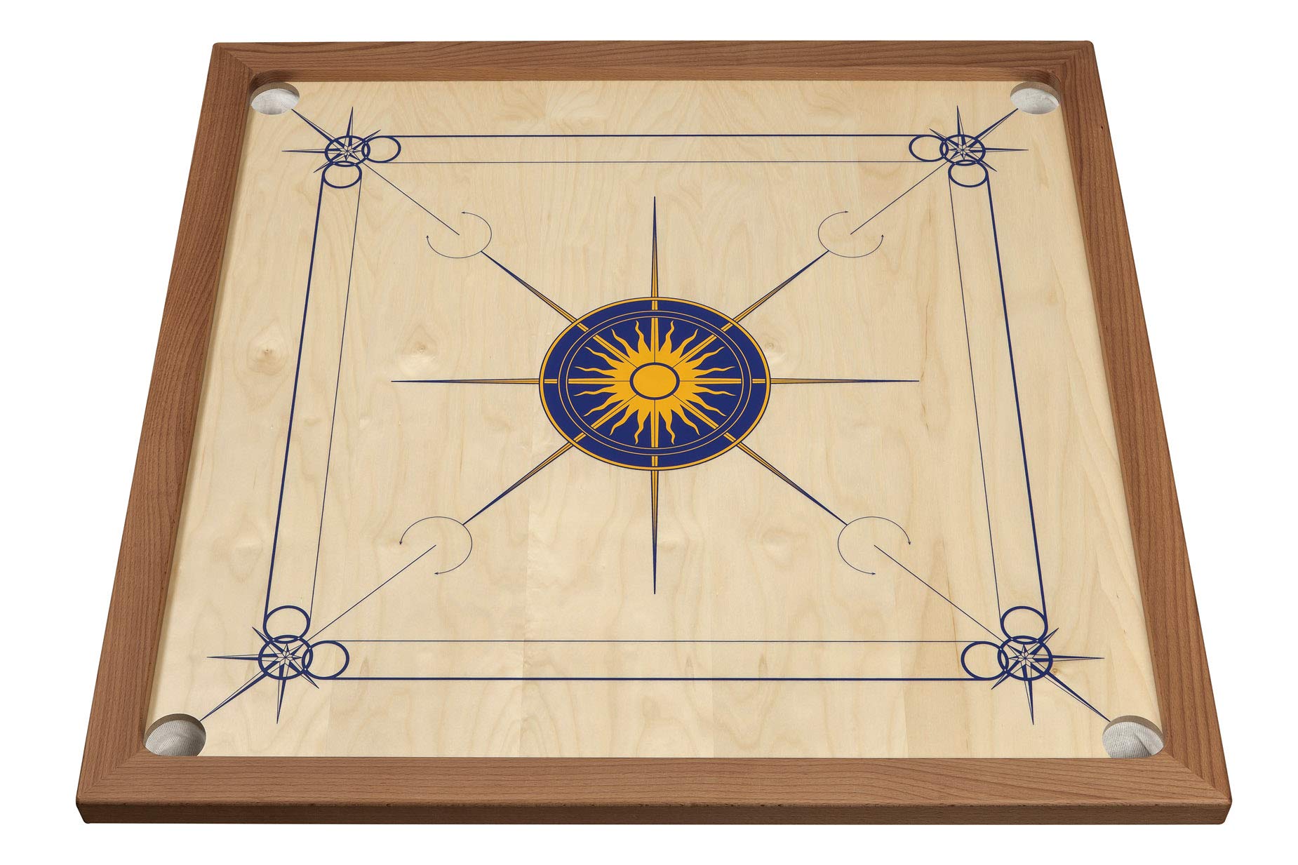 Atelier Radscha Luxury Carrom Board Set - Blue/Yellow Sun Design ...