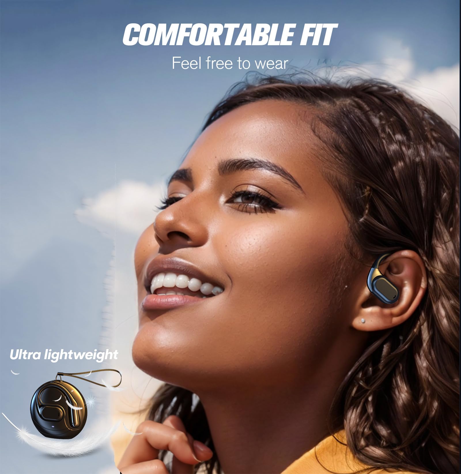Out Of Ear Headphones Outside Open Ear Earbuds Wireless Earless ...