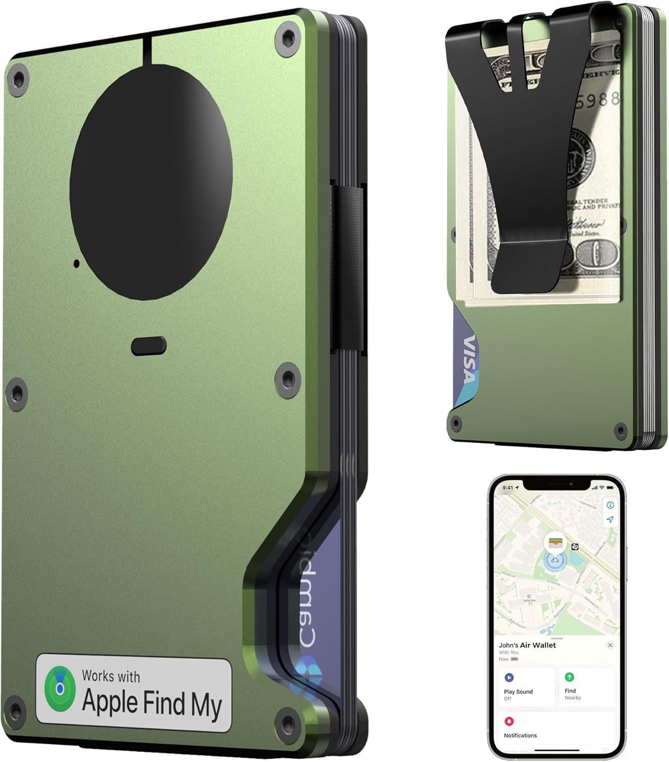 Amazon.com: HPSH Air Wallet, Built-in Tracker Slim Wallet, Smart Wallet ...